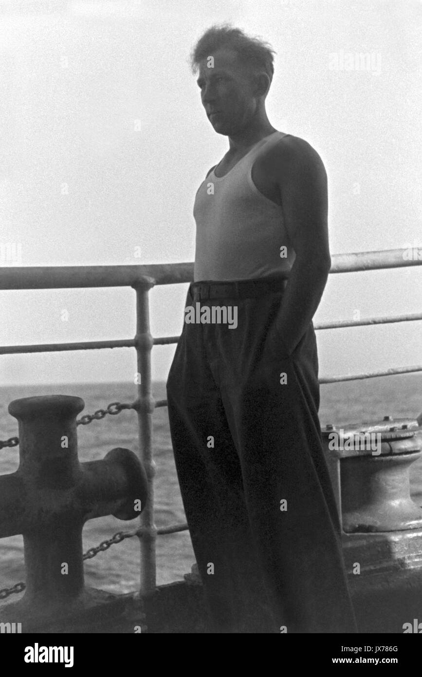 Man On Ship Deck High Resolution Stock Photography and Images - Alamy