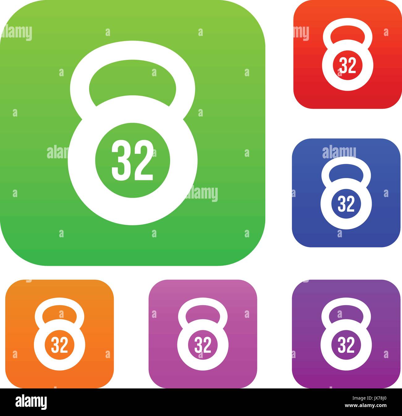 Kettlebell 32 kg set collection Stock Vector Image & Art - Alamy
