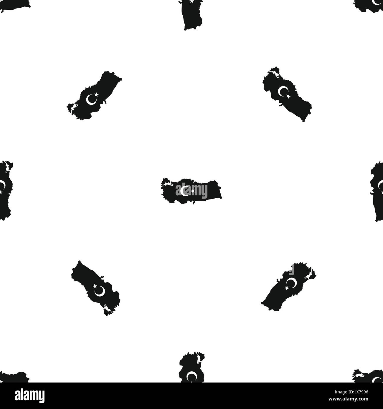 Map of Turkey with national flag symbols pattern seamless black Stock ...