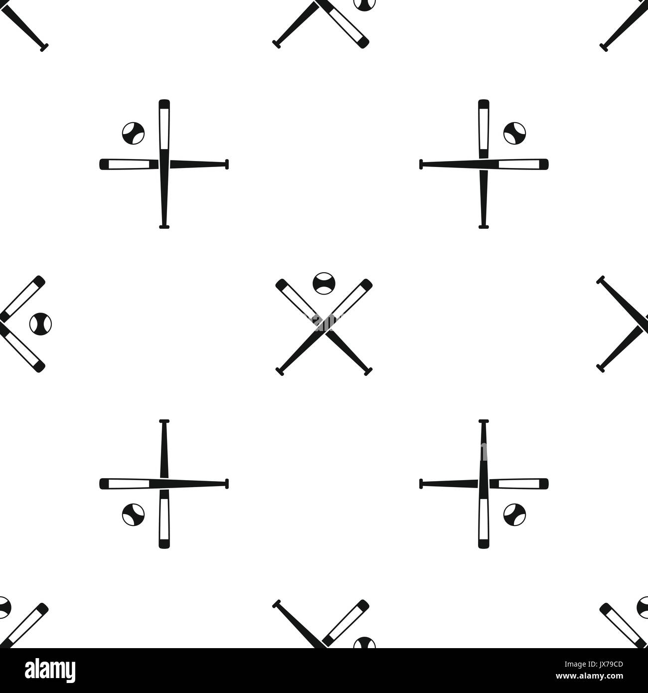 Crossed baseball bats and ball pattern seamless black Stock Vector ...