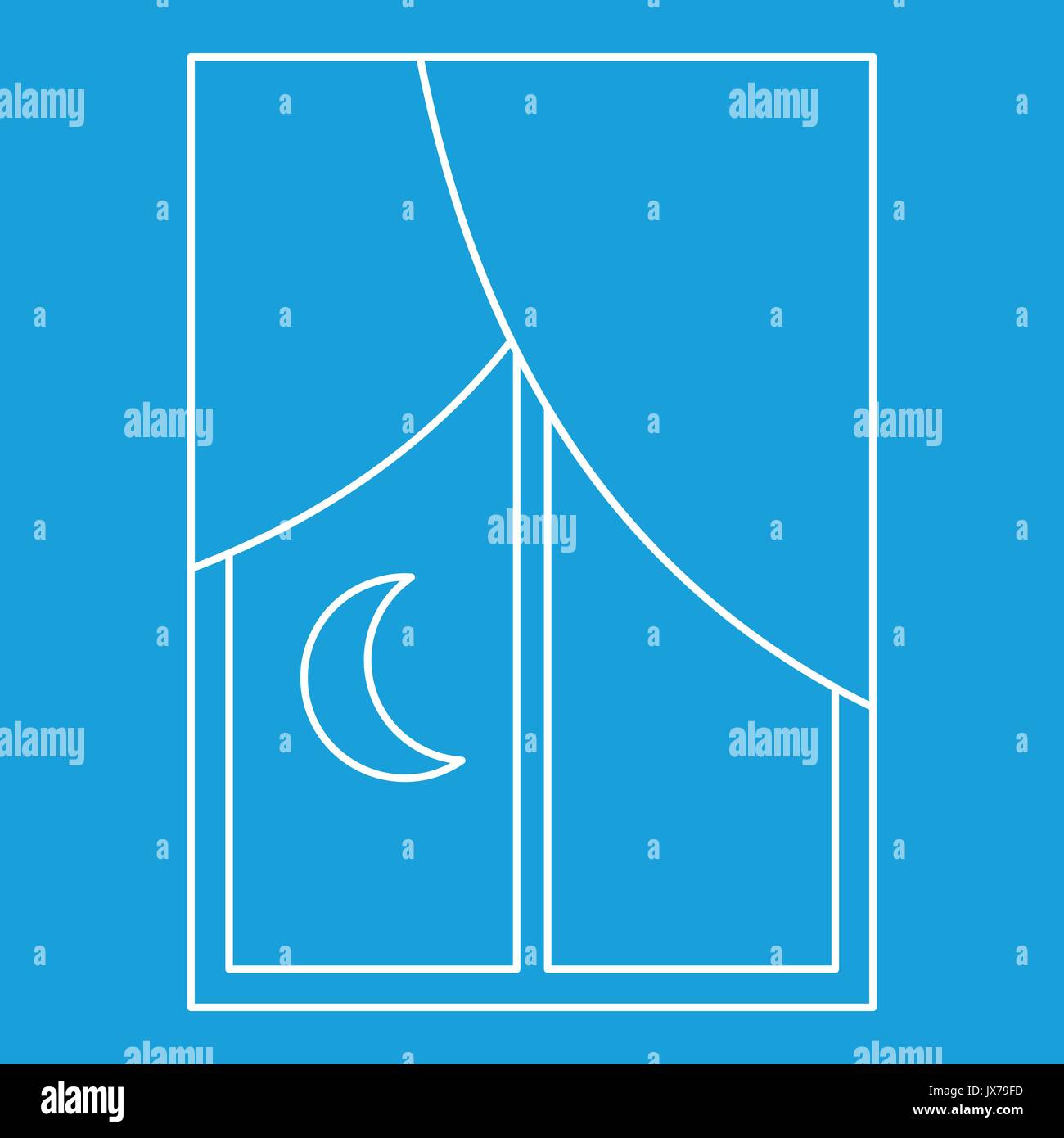 Night view from the window icon, outline style Stock Vector Image & Art ...