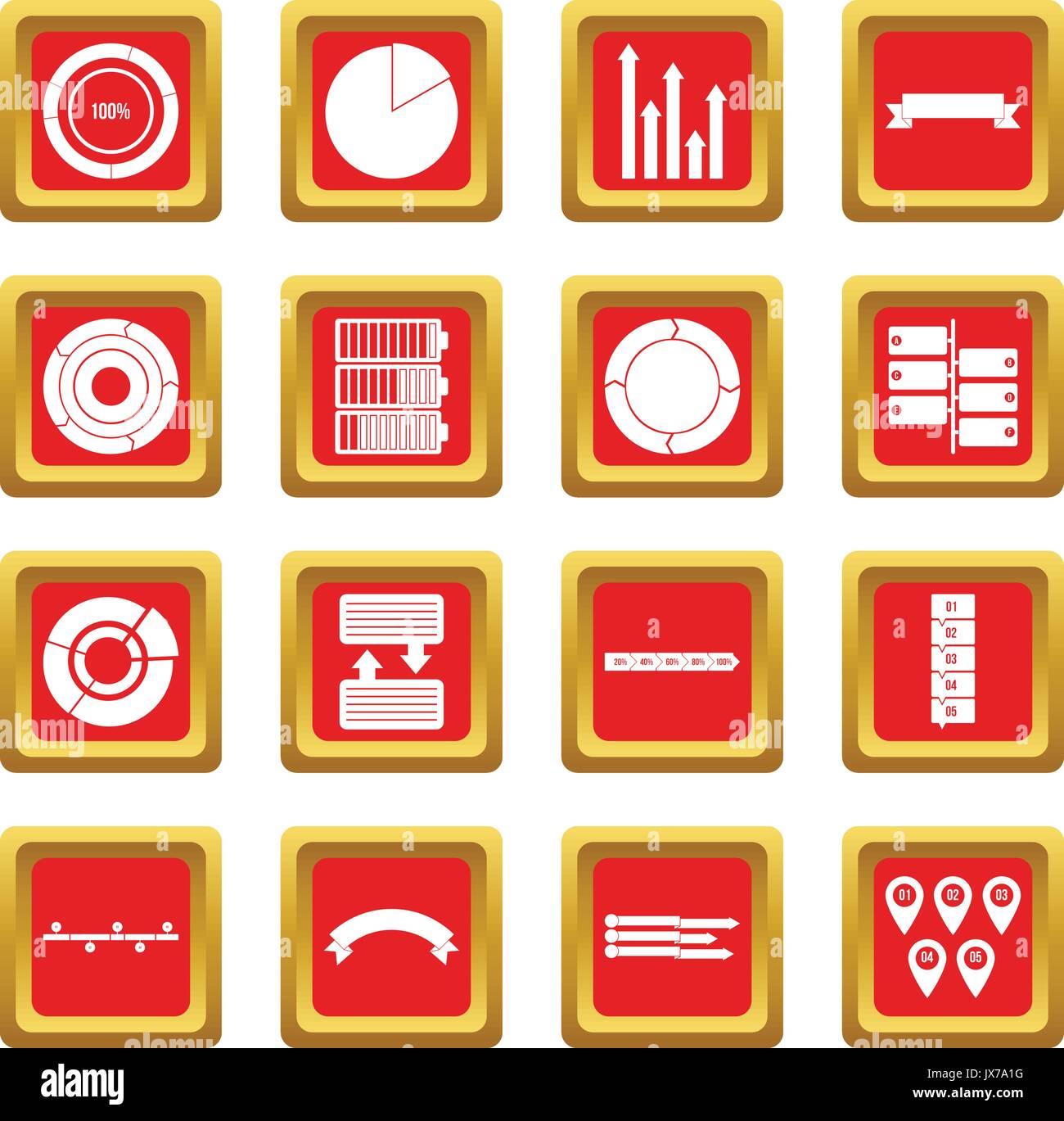Various people icons set red Stock Vector Image & Art - Alamy