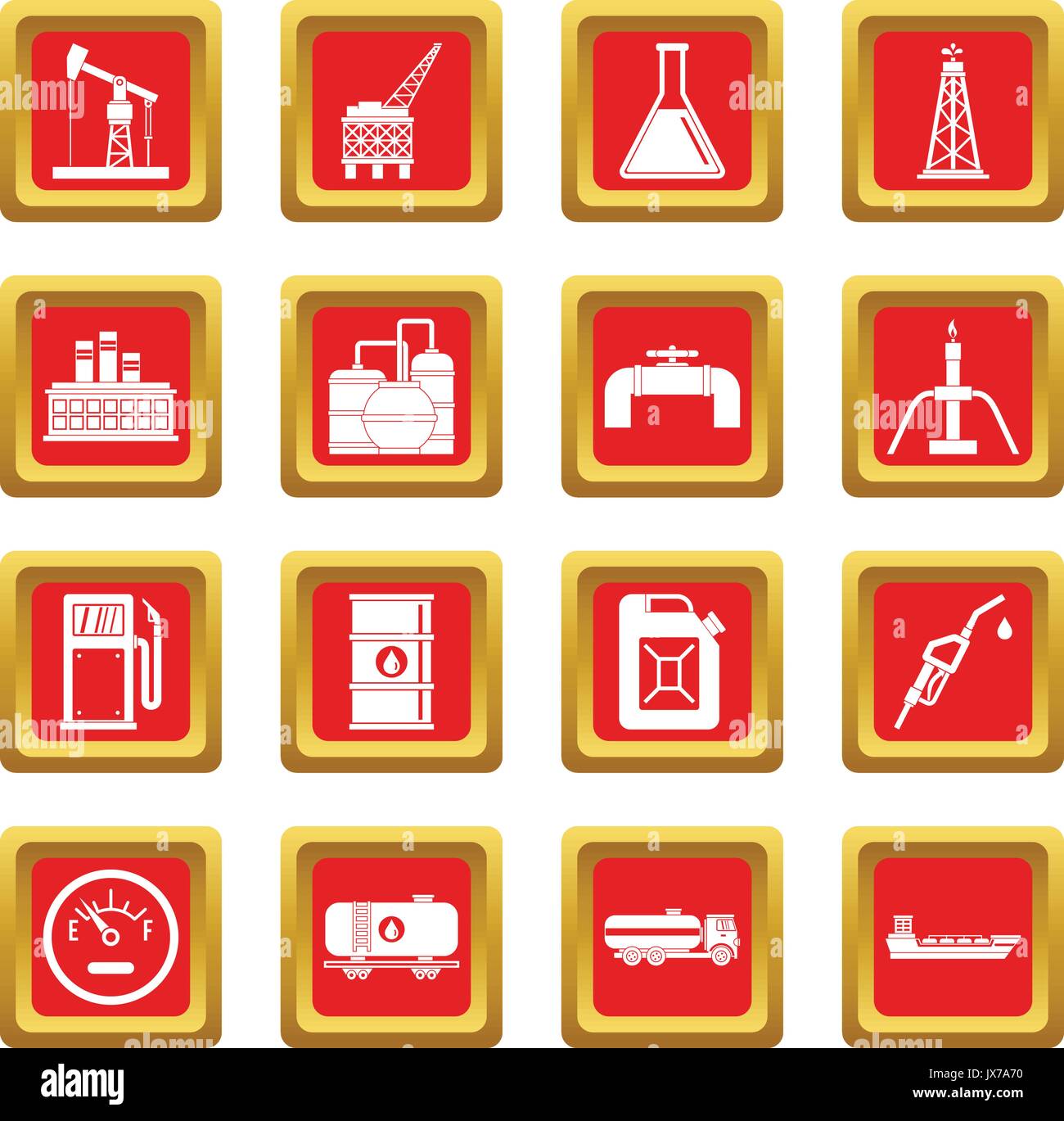 Nature items icons set red Stock Vector Image & Art - Alamy