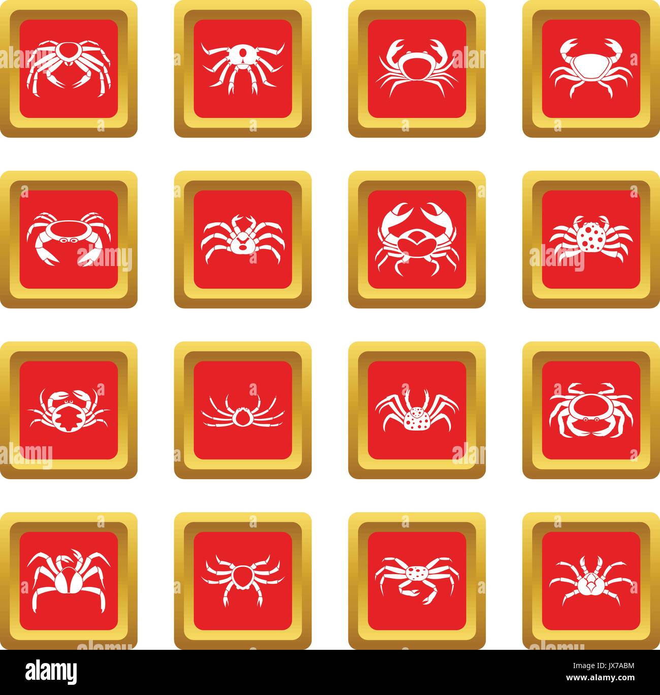 Various crab icons set red Stock Vector Image & Art - Alamy