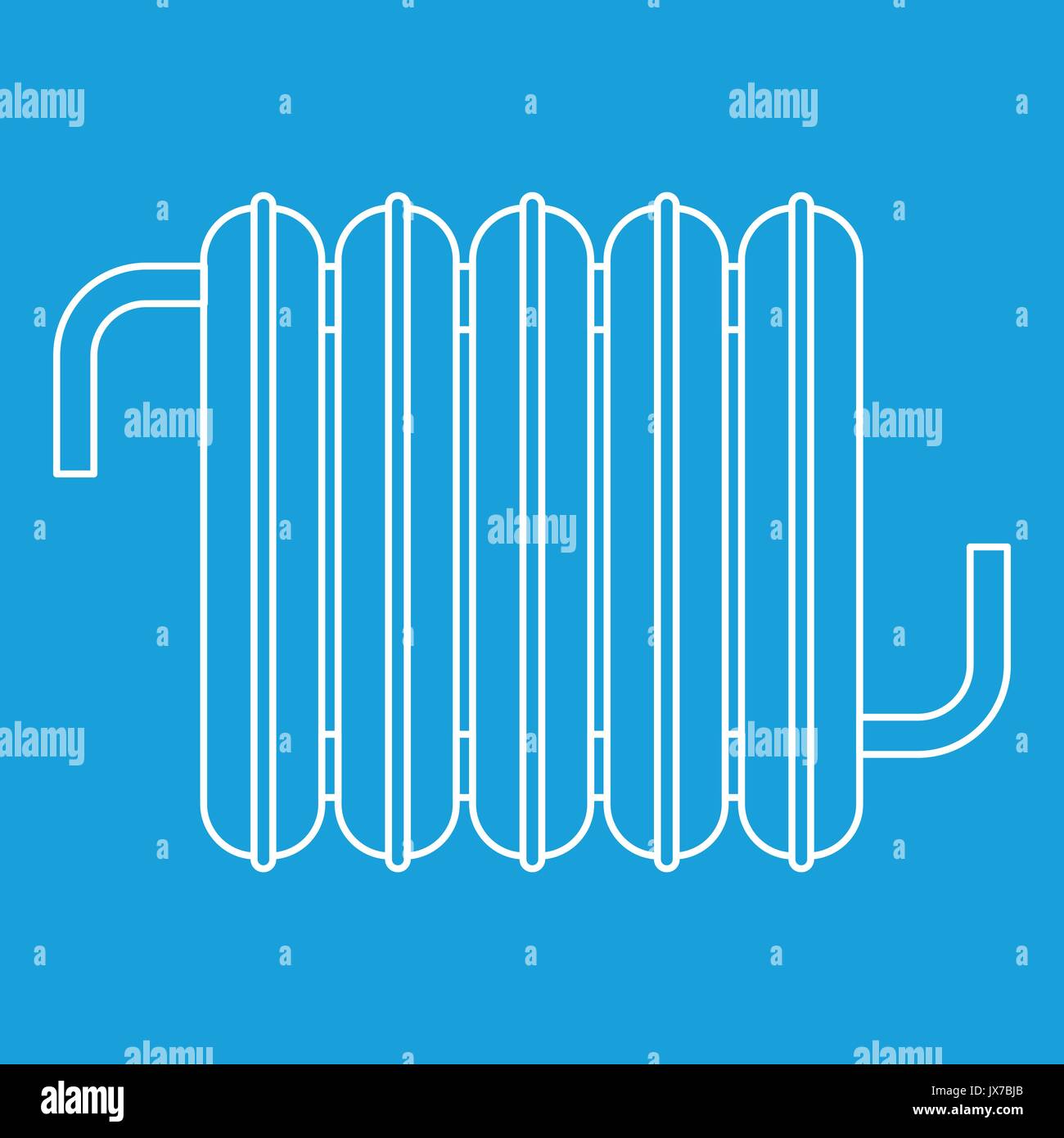 Iron central heating battery icon, outline style Stock Vector Image ...