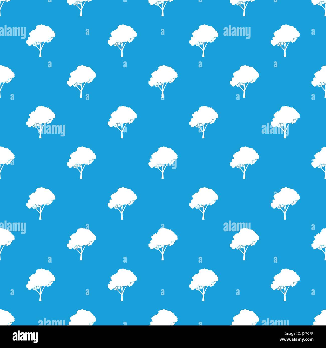 Tree with a rounded crown pattern seamless blue Stock Vector Image ...