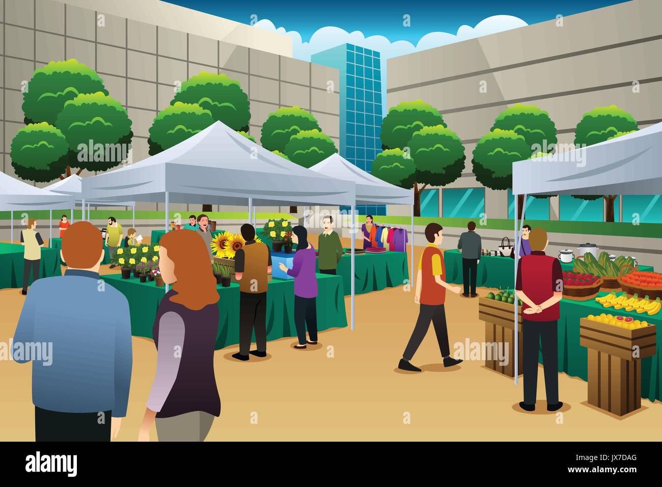 People fruit market in Stock Vector Images - Alamy