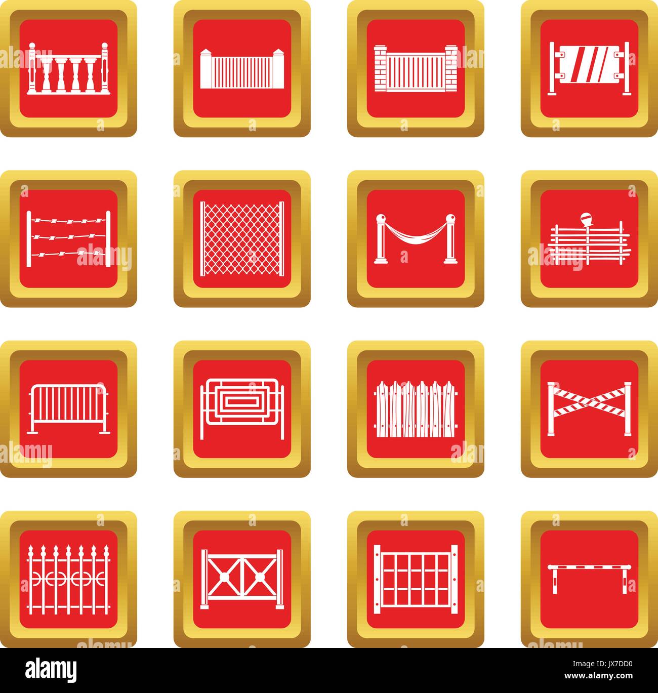 Fencing icons set red Stock Vector Image & Art - Alamy
