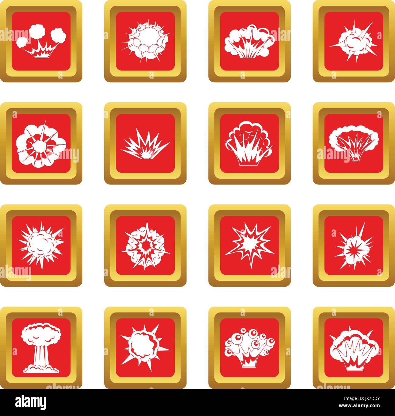 Explosion icons set red Stock Vector Image & Art - Alamy