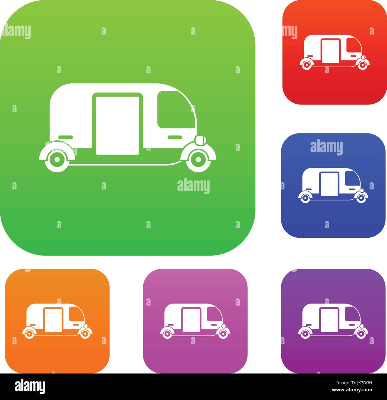 Thailand three wheel native taxi set collection Stock Vector Image ...