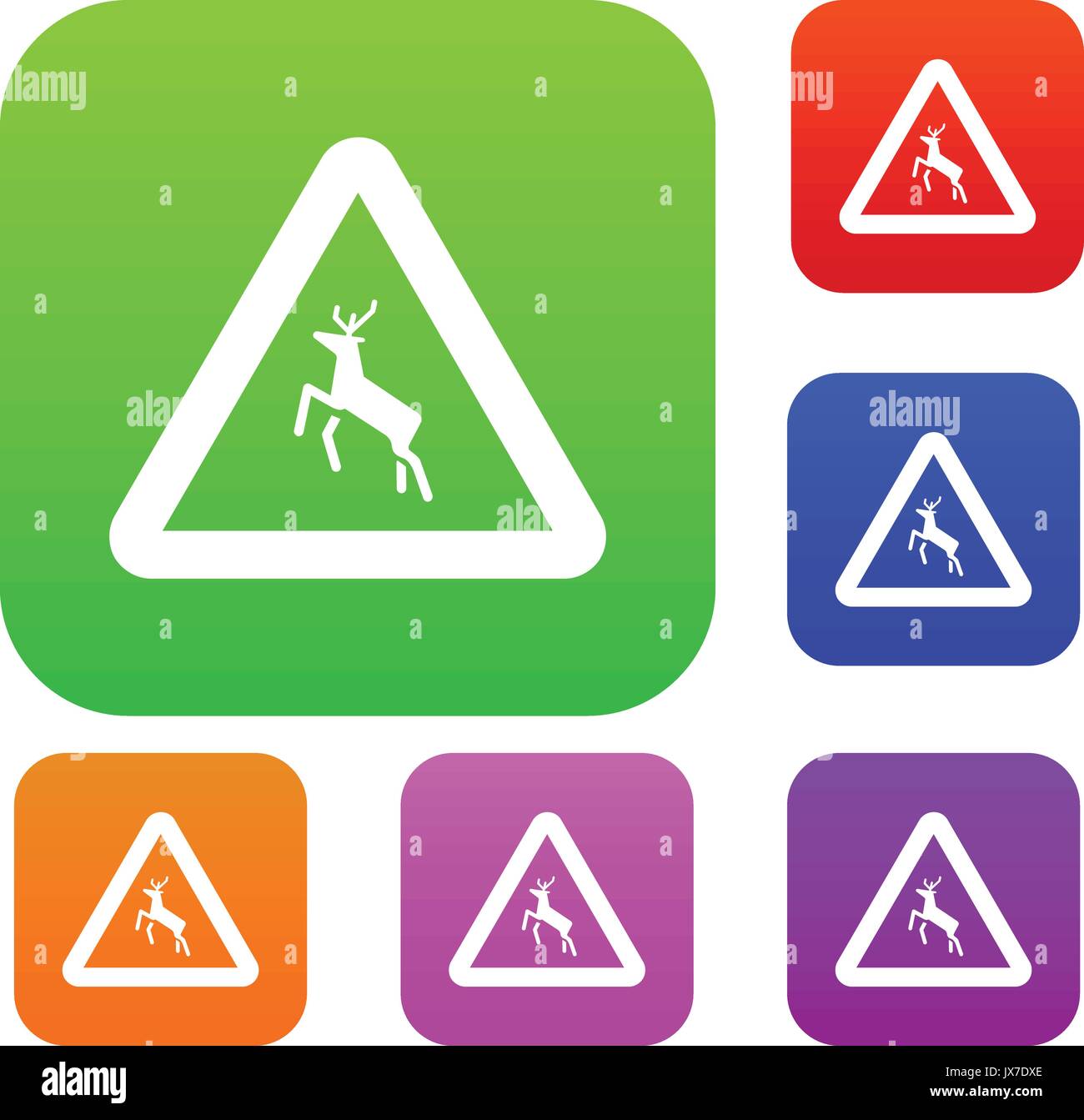 Deer traffic warning sign set collection Stock Vector Image & Art - Alamy