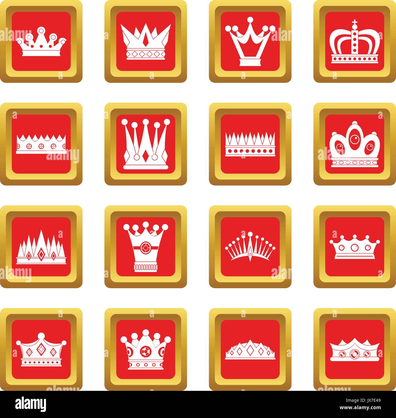 Crown icons set red Stock Vector Image & Art - Alamy