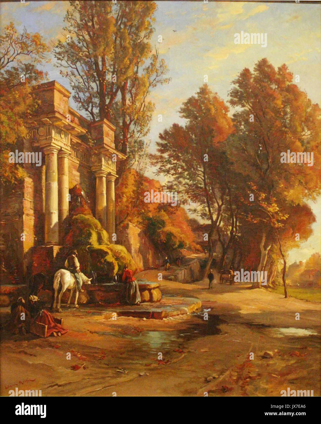 An artwork by Martin Digne, depicting 'La Grande Fontaine', focusing on ...