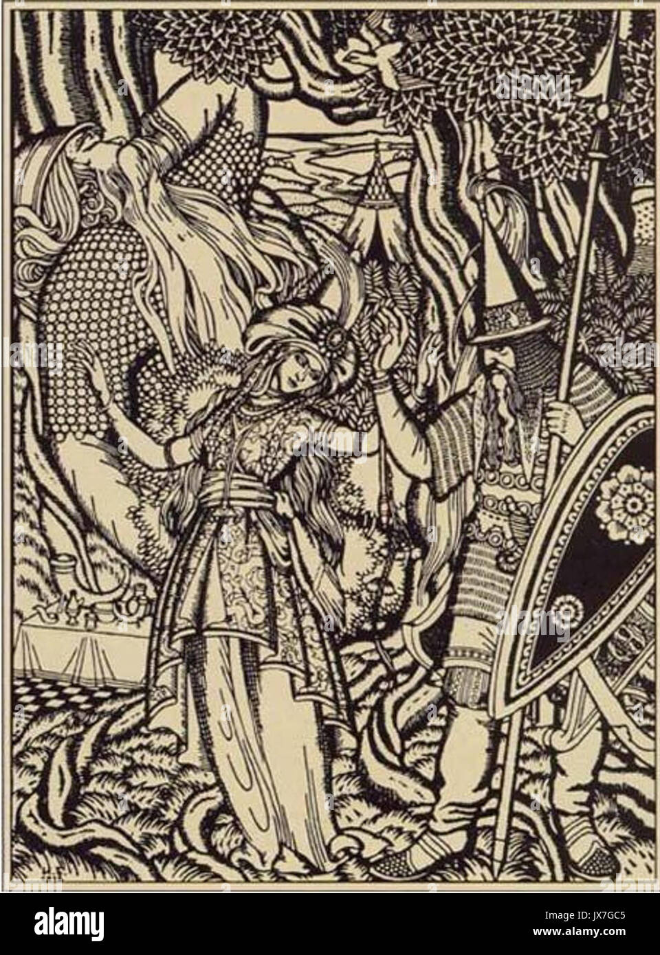 This black-and-white work by Russian artist Ivan Bilibin showcases his ...