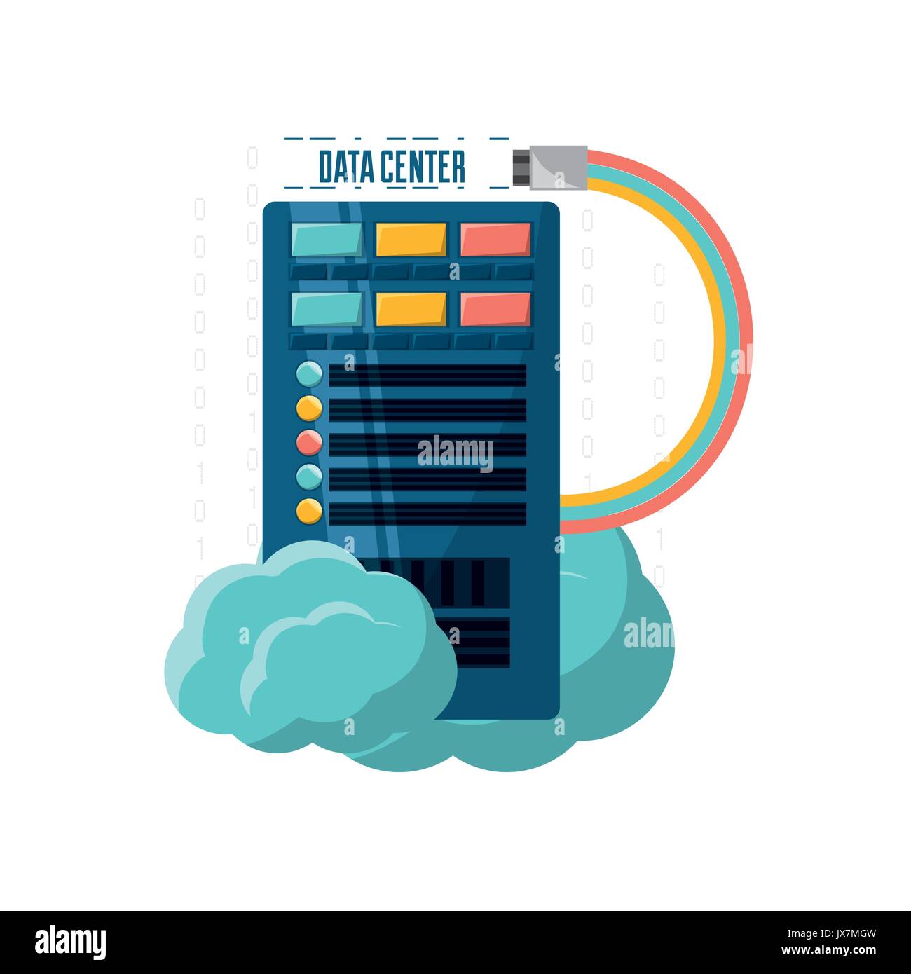 connecting information with data center and cloud Stock Vector Image ...