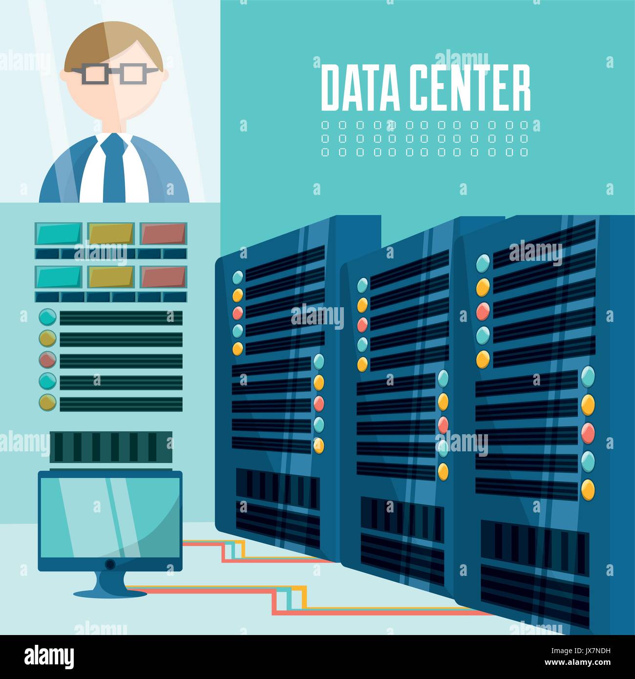connecting information with data center Stock Vector Image & Art - Alamy