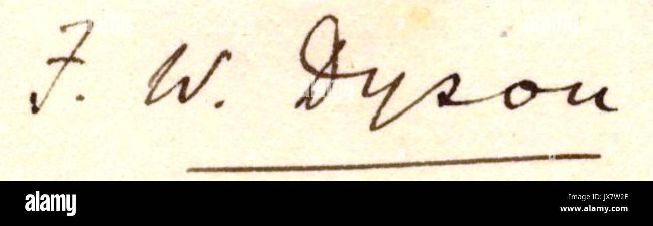 Dyson Frank signature Stock Photo - Alamy