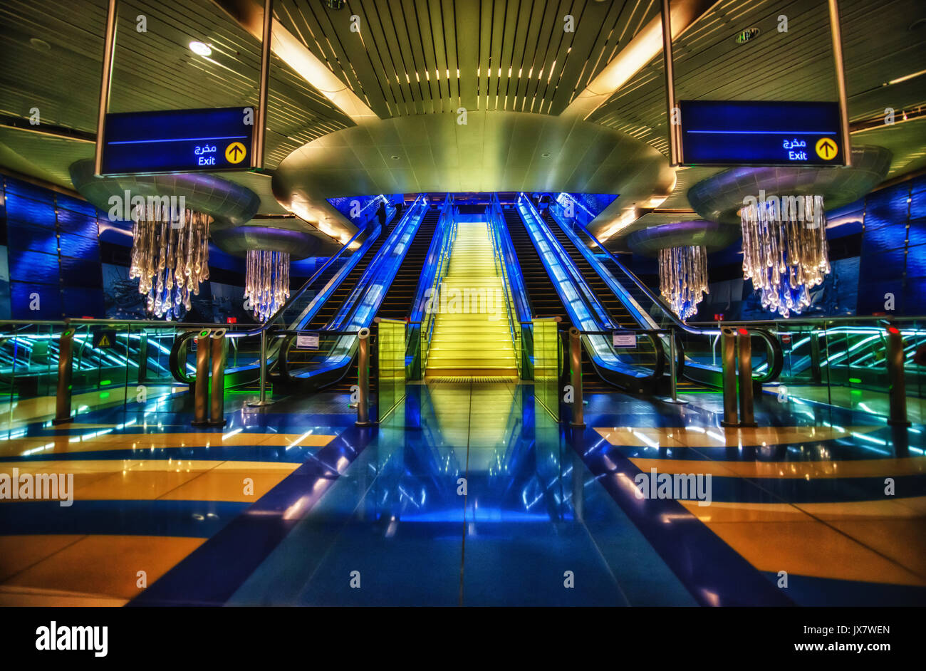 Dubai The subway (United Arab Emirates Stock Photo - Alamy