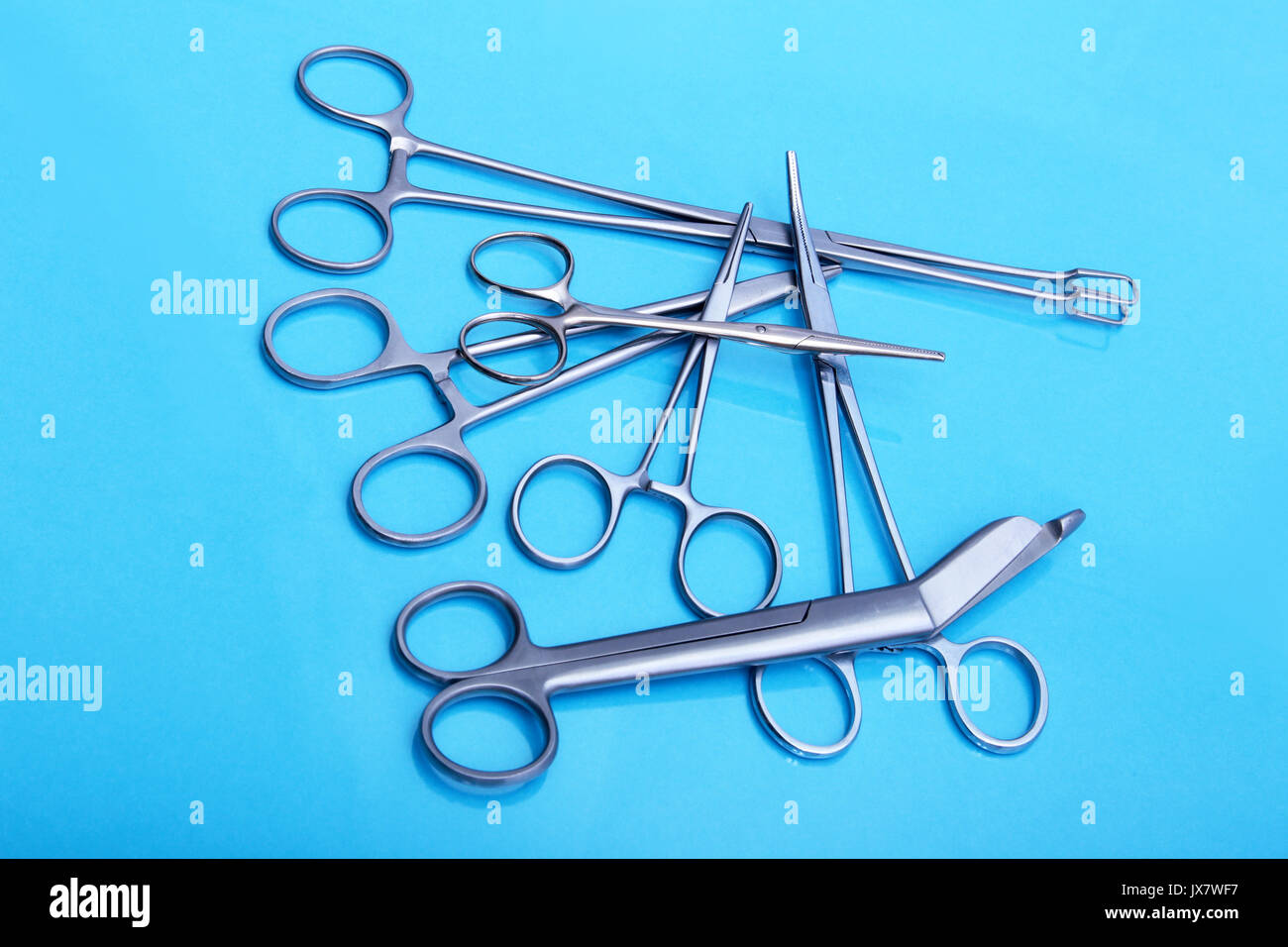 Surgical instruments and tools on table for a surgery Stock Photo - Alamy