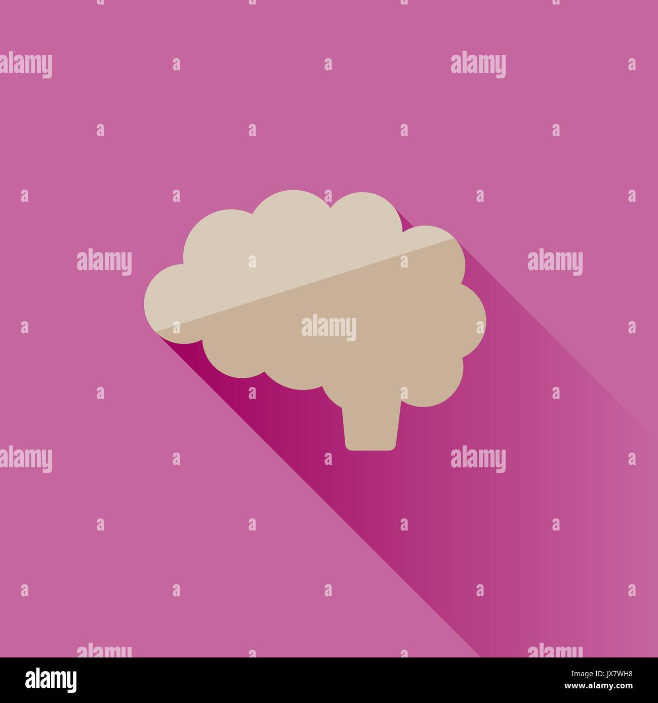 Brain icon with shade on pink background illustration Stock Vector ...