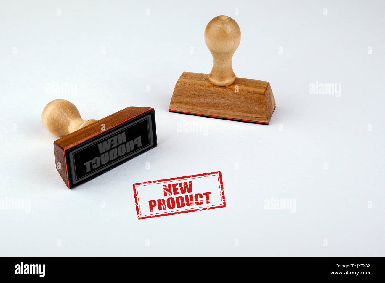 New product. Rubber Stamper with Wooden handle Isolated on White ...