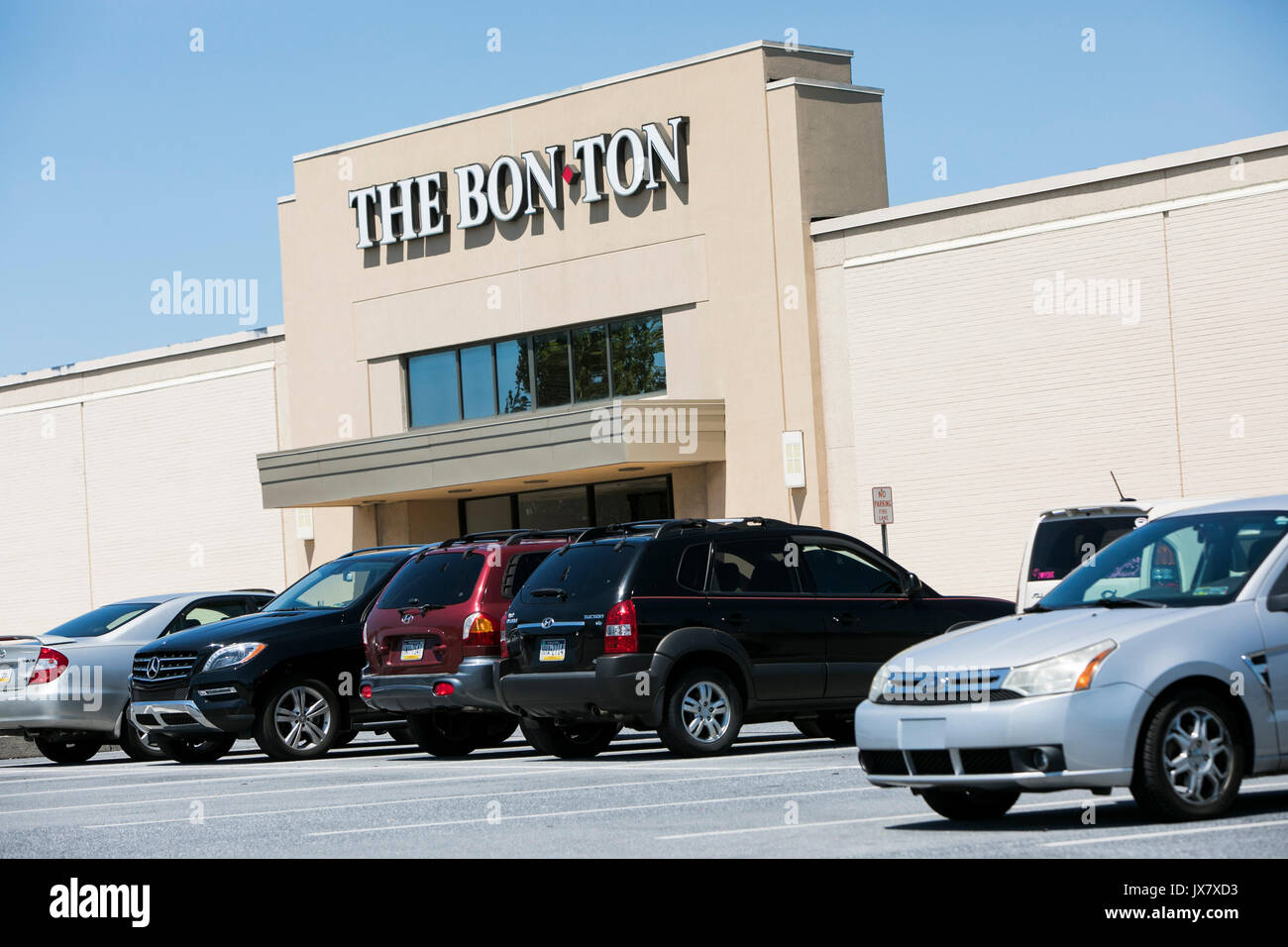A logo sign outside of a The Bon-Ton retail store in Camp Hill ...