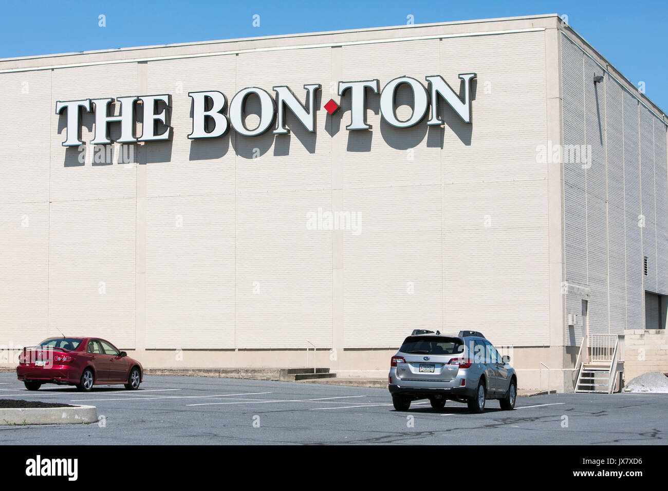 A logo sign outside of a The Bon-Ton retail store in Camp Hill ...