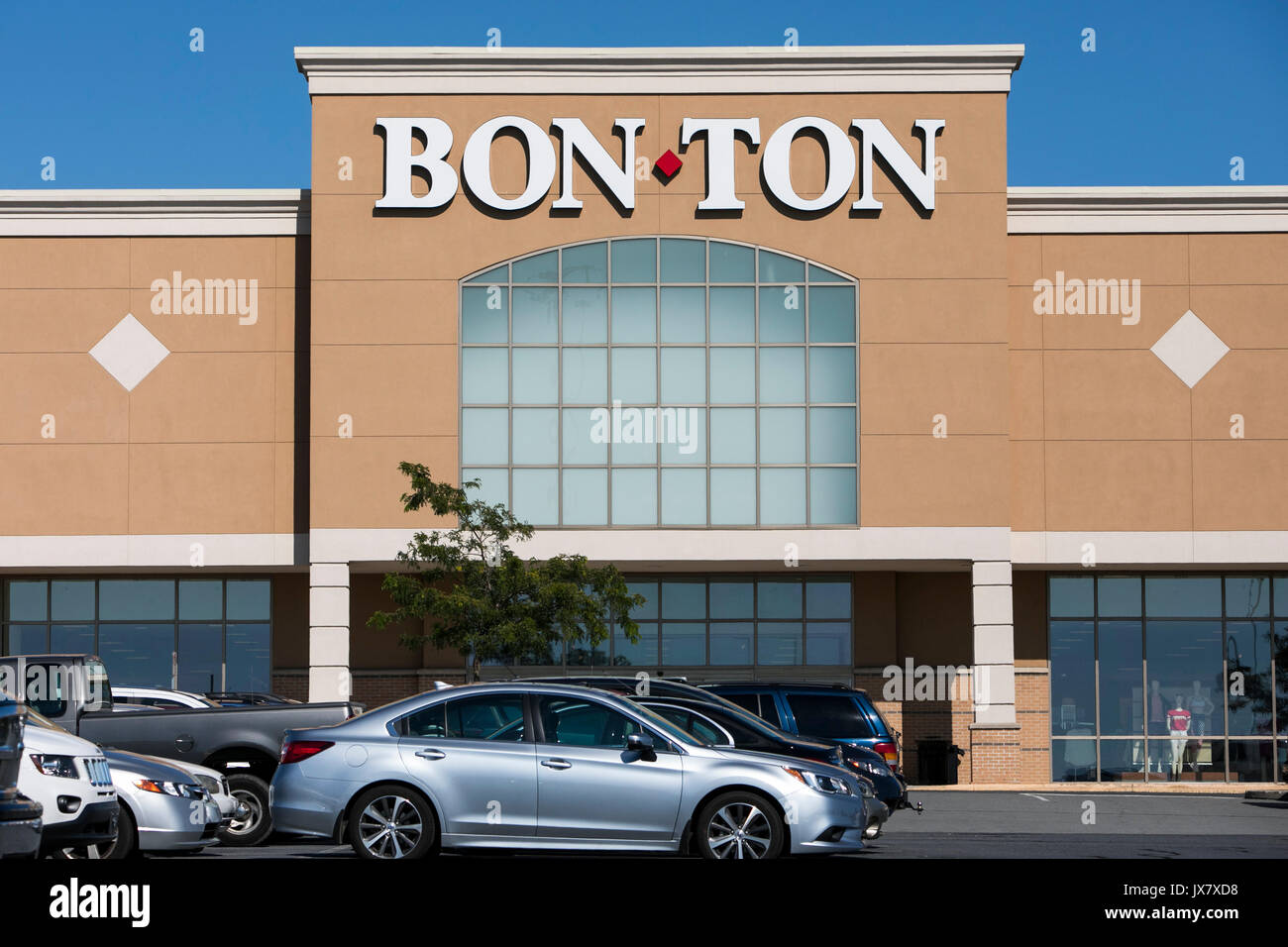 A logo sign outside of a The Bon-Ton retail store in Lancaster ...