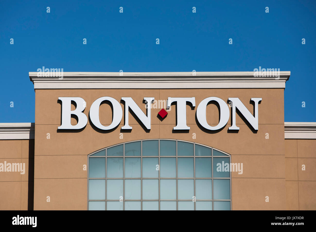 A logo sign outside of a The Bon-Ton retail store in Lancaster ...