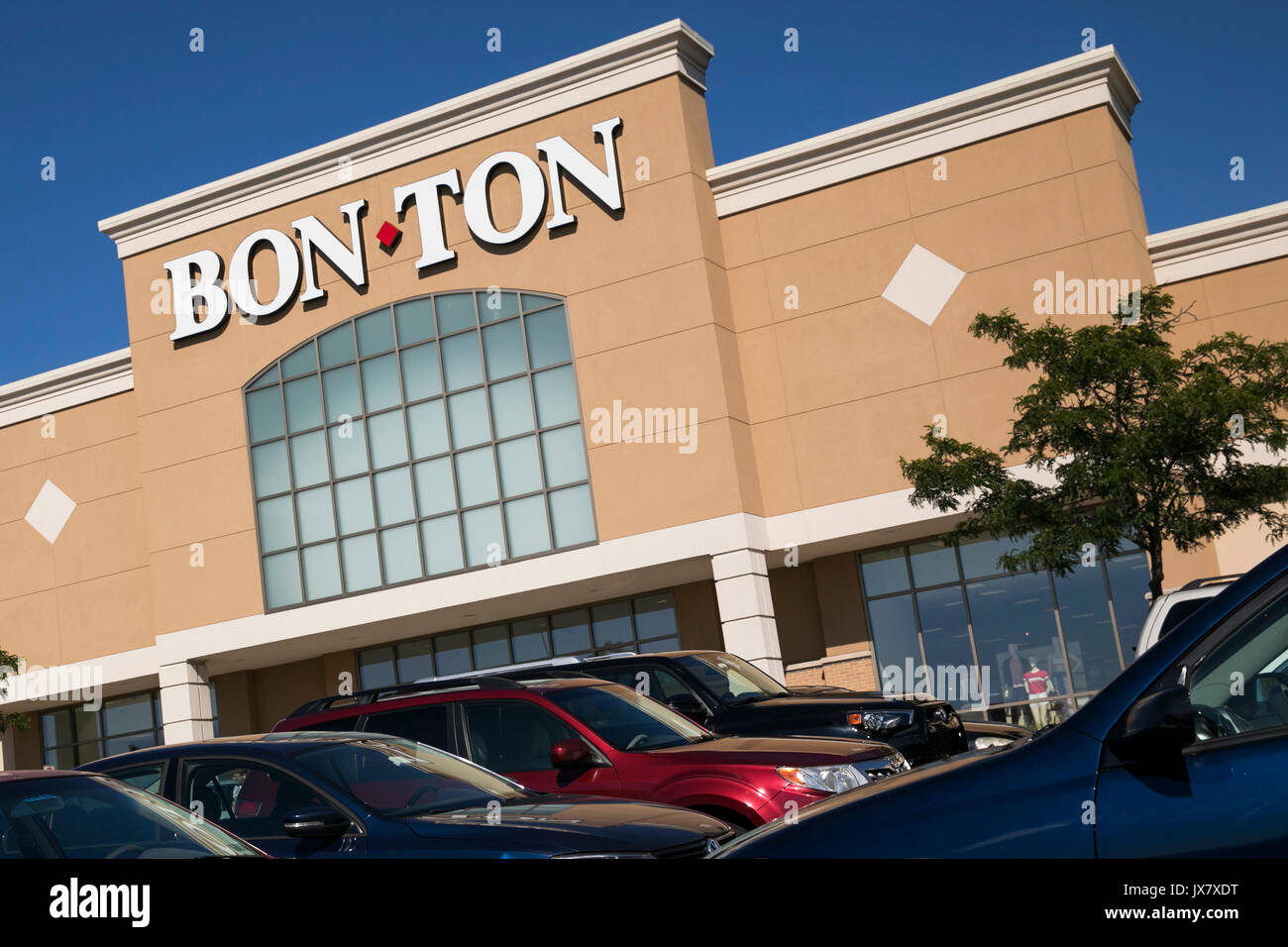 A logo sign outside of a The Bon-Ton retail store in Lancaster ...