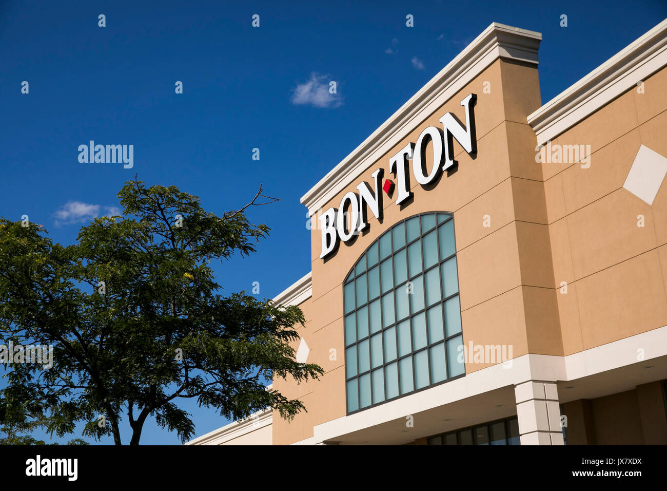 A logo sign outside of a The Bon-Ton retail store in Lancaster ...