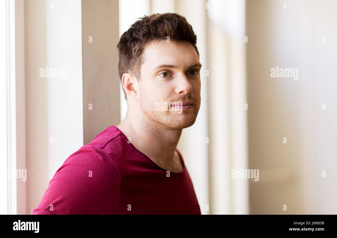 Portrait freckled young man hi-res stock photography and images - Alamy