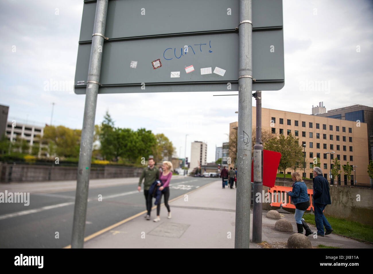 VIew down Woodhouse Lane towards Leeds City Centre Stock Photo - Alamy