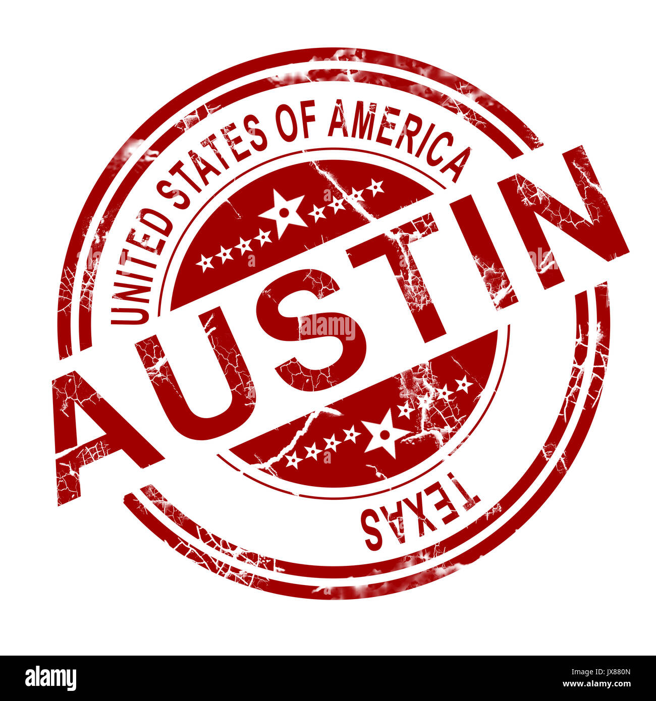 Red Austin with white background, 3D rendering Stock Photo - Alamy