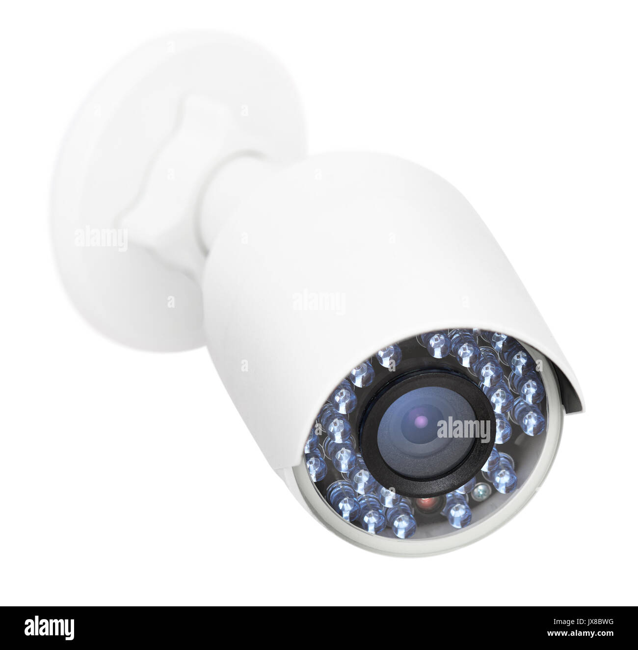 CCTV security camera, closeup photo, isolated object on white Stock ...