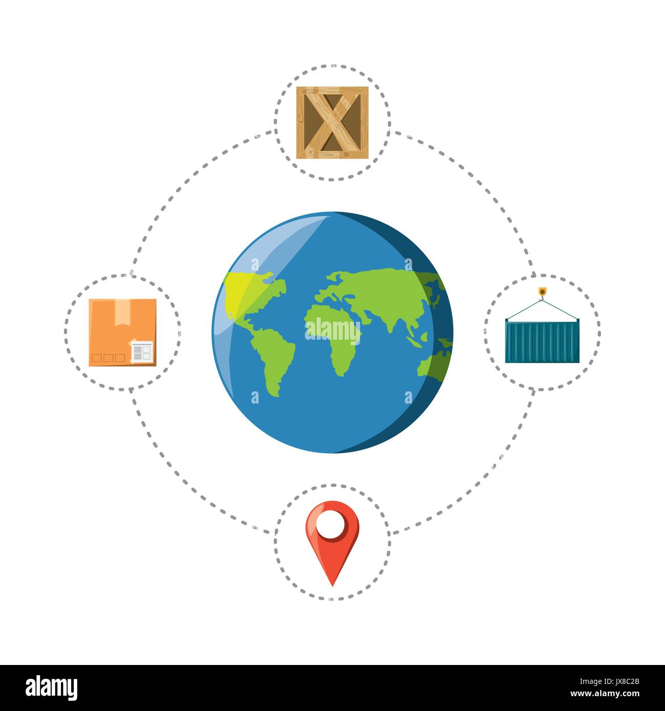 concept logistic and shipping around the world Stock Vector Image & Art ...