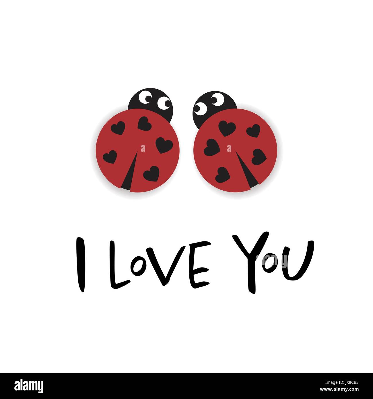 I love you card with two ladybugs illustration Stock Vector Image & Art ...
