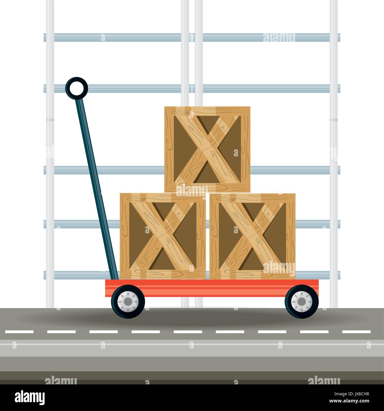 Postal delivery trolley Stock Vector Images - Alamy