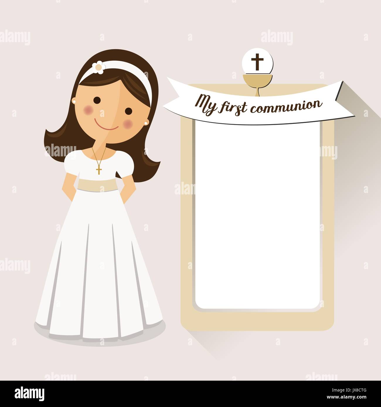 My first communion invitation communion with message and grey ...
