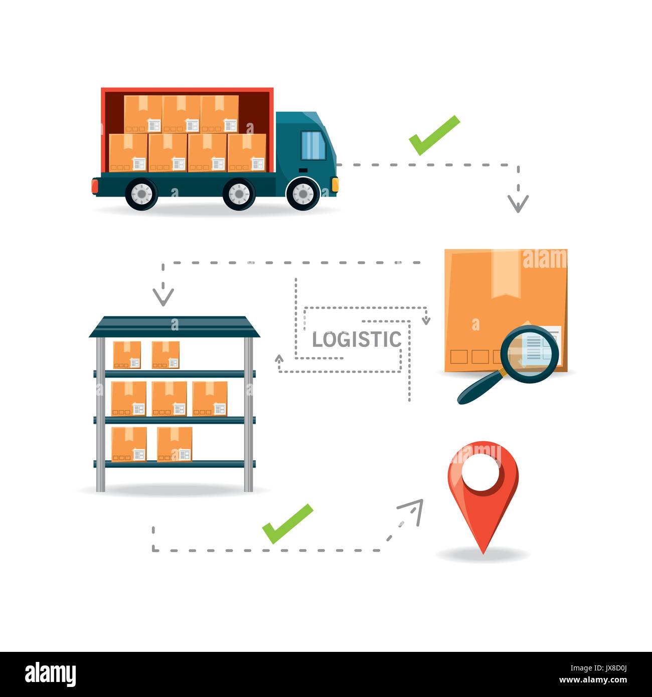 flat set icon logistic shipping Stock Vector Image & Art - Alamy