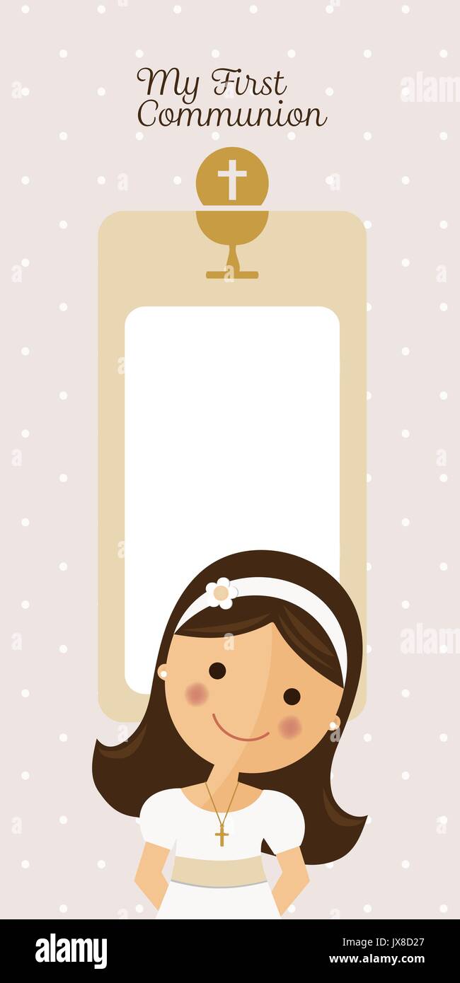 My first communion vertical invitation with message Stock Vector Image ...