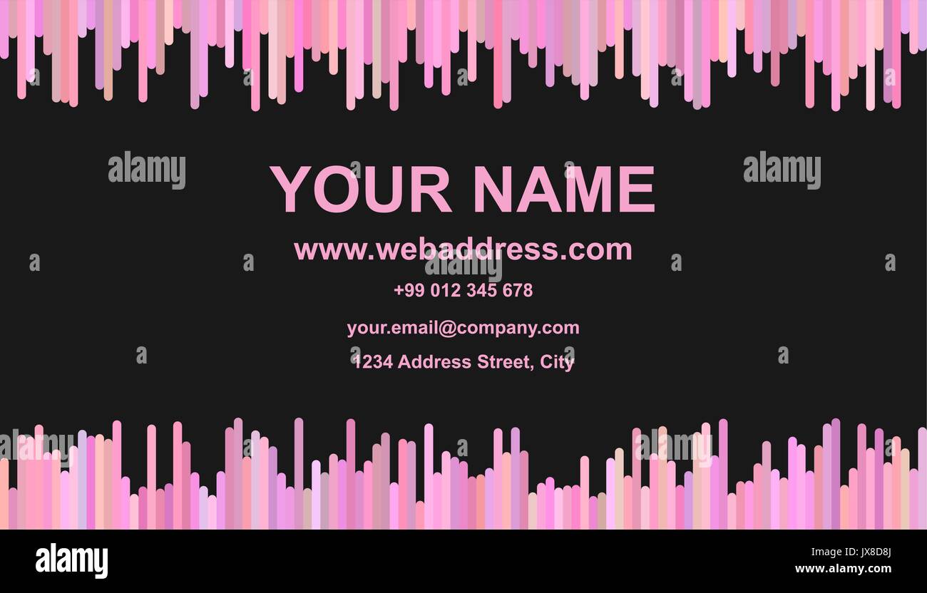 Business card template design - vector name card graphic with vertical ...