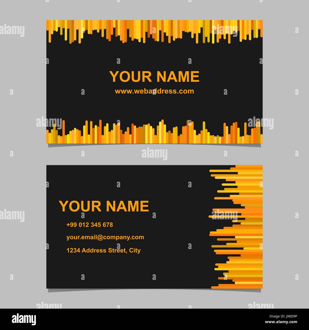 Color business card template - namecard design with vertical stripes in ...