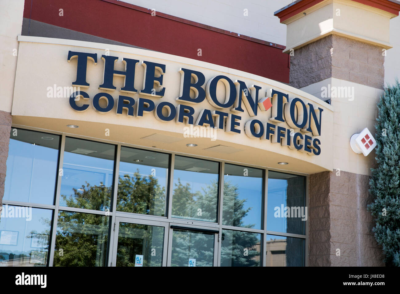 A logo sign outside of the headquarters of The Bon-Ton Stores, Inc., in ...
