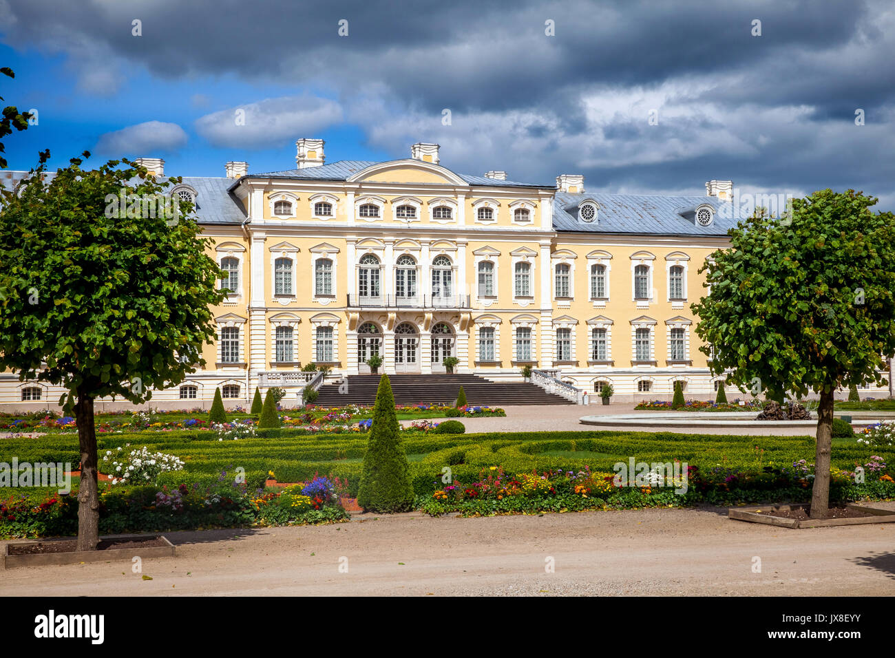 Rundale palace built in baroque style in Pilsrundale, Latvia Stock ...