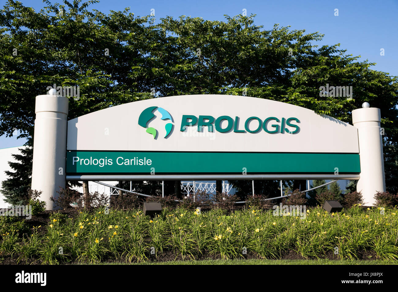 A logo sign outside of a facility occupied by Prologis, Inc., in ...