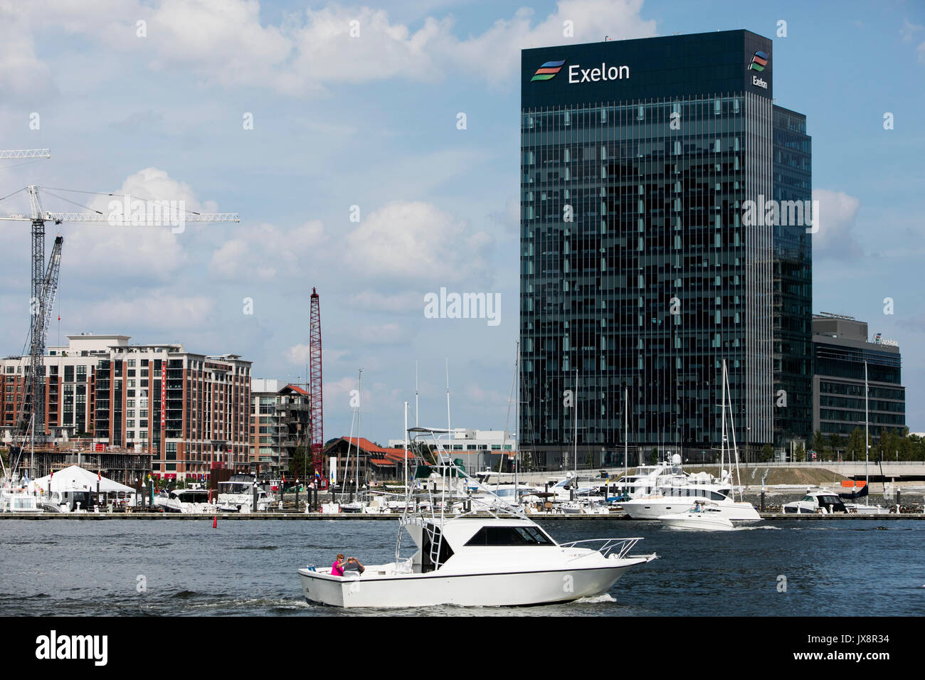 A logo sign outside of a facility occupied by the Exelon Corporation in ...