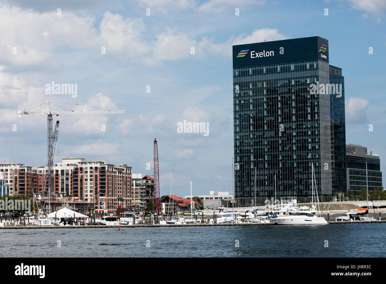 A logo sign outside of a facility occupied by the Exelon Corporation in ...