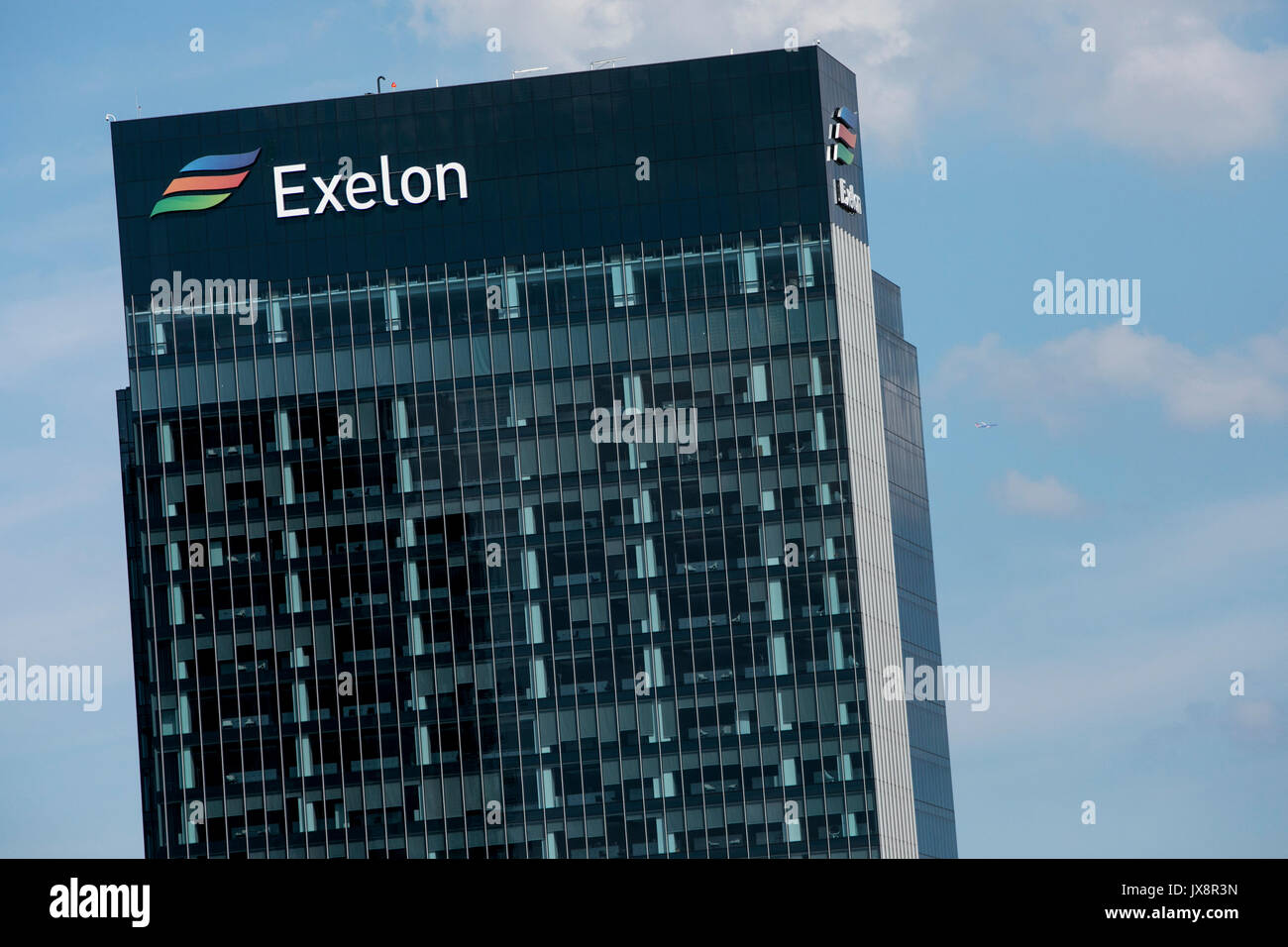 A logo sign outside of a facility occupied by the Exelon Corporation in ...