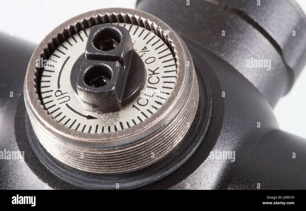 Hidden dial inside a rifle scope used for adjusting point of aim Stock ...